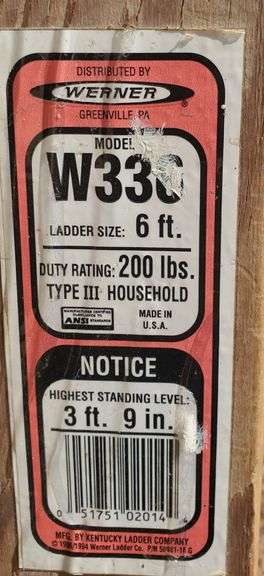 Werner 6 ft Wooden Ladder (Located Shed) - Auction Group