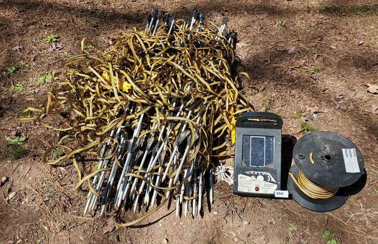 Electric Fence Controller, Wire and Stakes with Wire (Located Shed ...