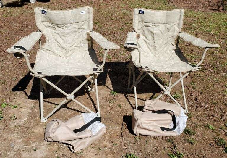 2 pc Sport Outdoor Collapsable Chairs With Carrying Bags (Located Shed ...