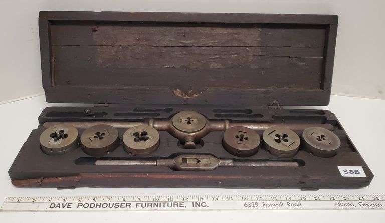 Vintage Wells Bros. Company Tap and Die Set in Original Wooden Box ...