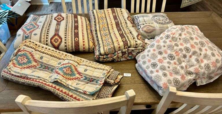 Lot of Sheets, Blanket, Arm Chair Covers (Located in Living Room Closet ...