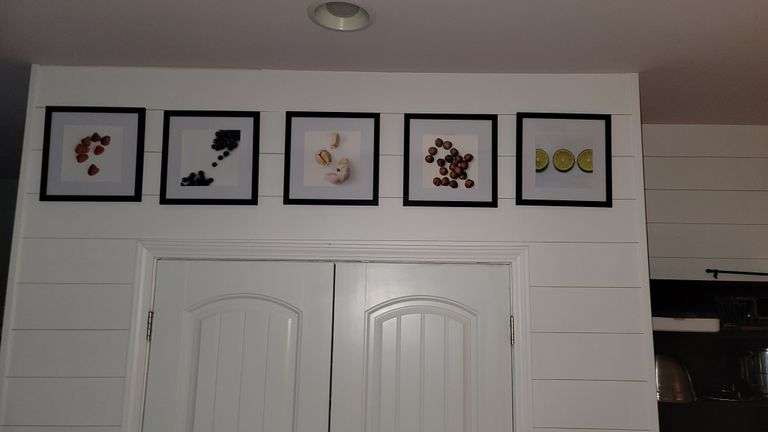 5pc Kitchen Wall Art 5 frames with food items displayed each frame: 13 ...