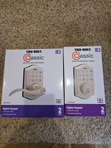 NIB Tru Bolt digital dead bolt w/keypad, Tru Bolt classic - Schmid Auction