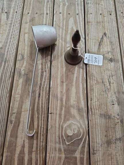 Ladle measuring cup and bell from Oak Grove School Indiana, 1952 ...