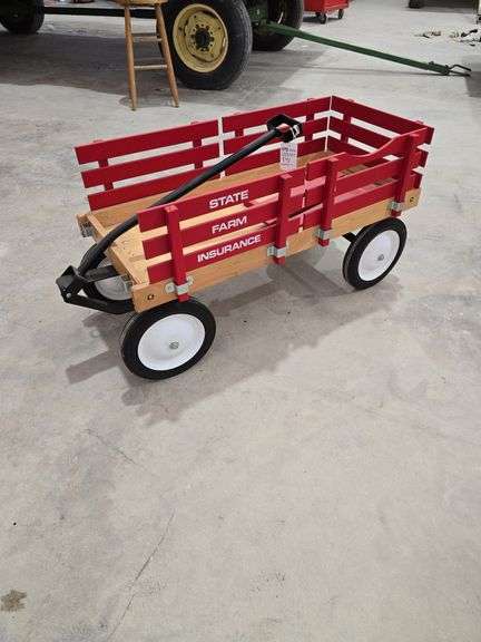 State Farm Insurance wooden wagon with metal frame - Schmid Auction