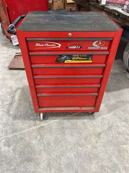 Blue-point toolbox on wheels with misc. tools - Schmid Auction
