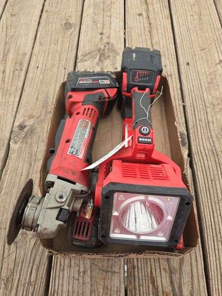 Milwaukee flashlight w/ battery, Milwaukee grinder w/battery, Milwaukee ...