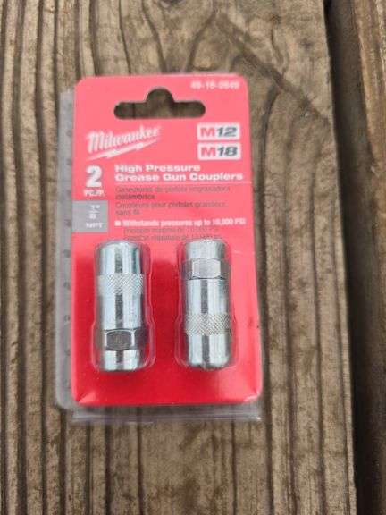 Milwaukee high pressure grease gun couplers - Schmid Auction