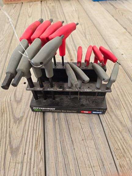 Pittsburgh offset t-handle hex key set, missing some. - Schmid Auction