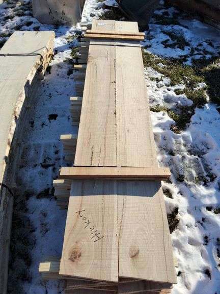 8ft Bundle of Hickory Lumber, approx 132 BF Banded - Schmid Auction