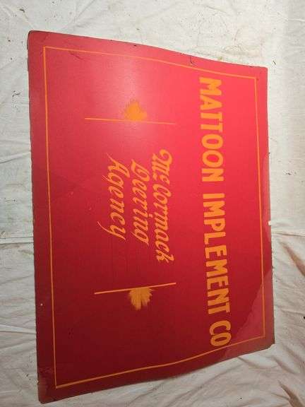 Mattoon Imp. Company Vintage cardboard sign - Schmid Auction