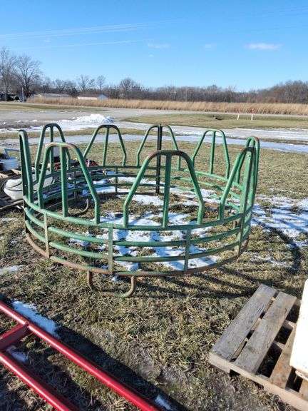 Like New Heavy Duty Round Bale Hay Feeder - Schmid Auction