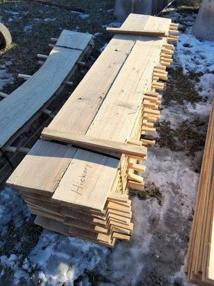 8ft Bundle of Hickory Lumber, approx 184 BF Banded - Schmid Auction