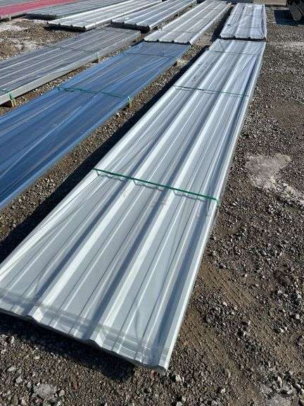 26pcs. Of White 21ft Long R Panel 24ga Reverse Run - Schmid Auction