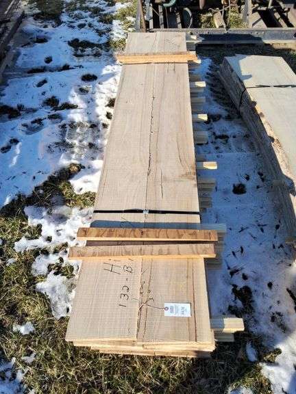 8ft Bundle of Hickory Lumber, approx 132 BF Banded - Schmid Auction
