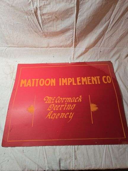 Mattoon Imp. Company Vintage cardboard sign - Schmid Auction