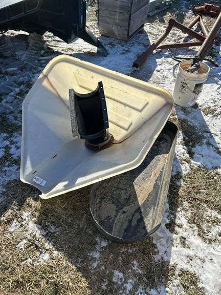 Belt guard, and 10'' auger spout, auger hopper - Schmid Auction