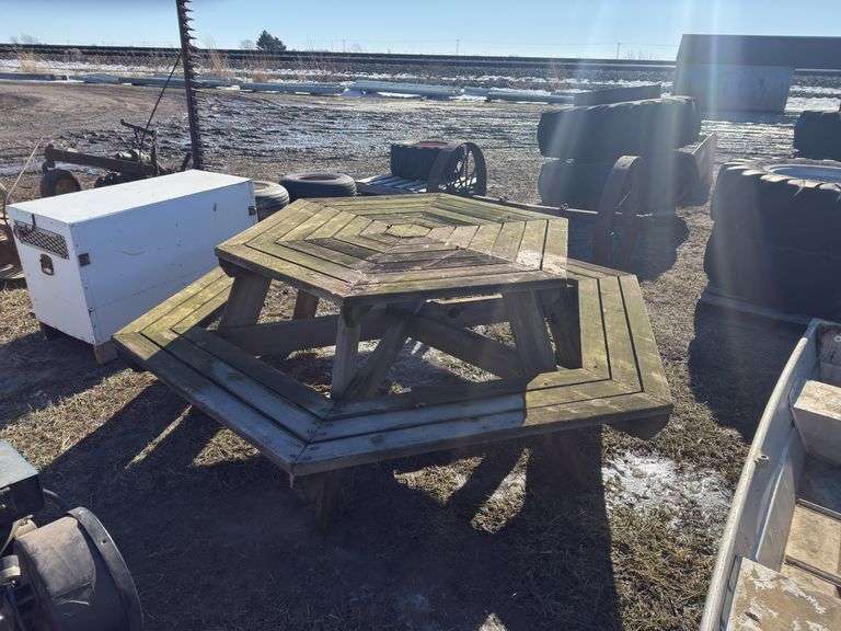 Wooden Octagon Picnic Table - Schmid Auction