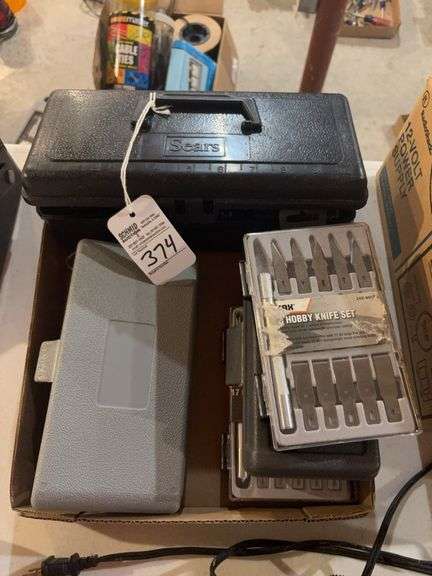 Assortment of tools, nut drivers, 1/4" ratchet set, hobby knife set ...