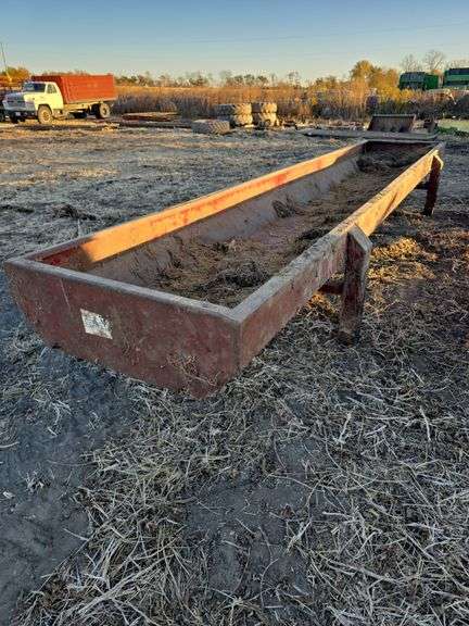 20ft steel feed trough 44"W - Schmid Auction