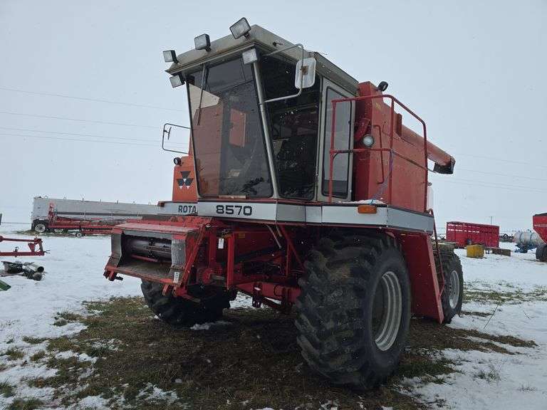 Massey Ferguson 8570 rotary combine, hopper extensions, used last fall ...