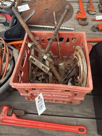 Prairie farms milk crate, tap and die parts, gear puller parts - Schmid ...