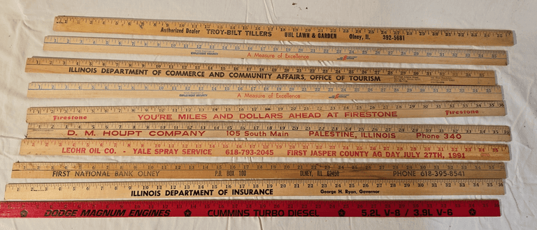 Yard Sticks, Firestone, Pittsburgh Paints, Yale Spray Service, and ...