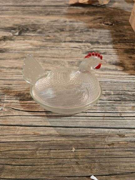 Glass Hen on the Nest - Schmid Auction