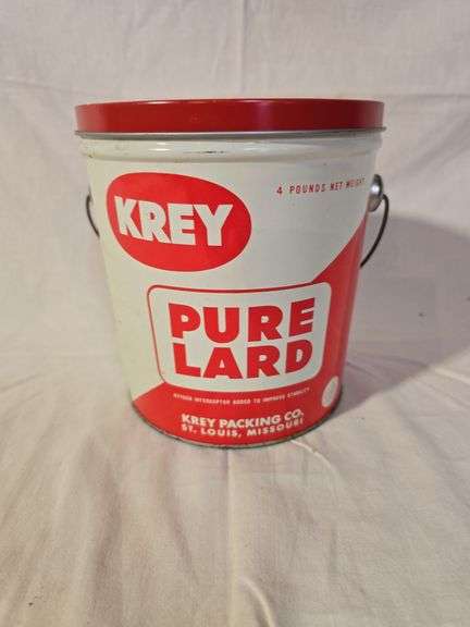 Krey pure lard tin bucket with lid - Schmid Auction