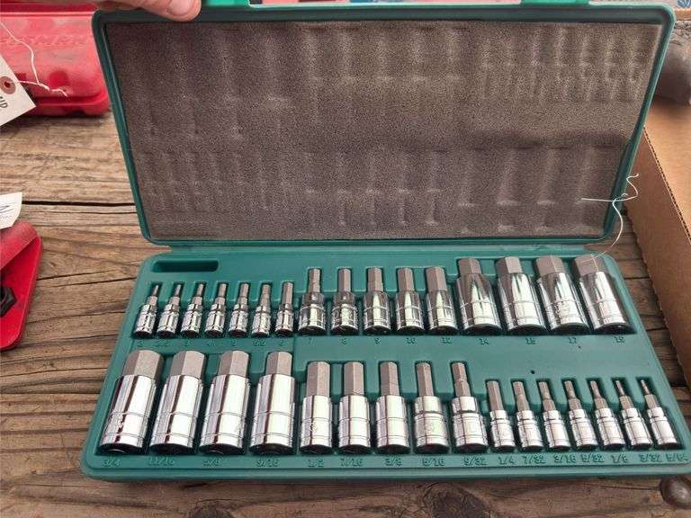 ATD 32pc hex head socket set, 1/4",3/8",1/2" drives - Schmid Auction