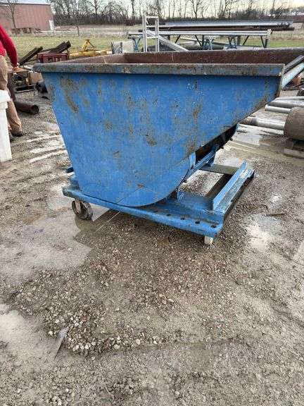 Blue Heavy Duty Forklift Dumping Dumpster - Schmid Auction
