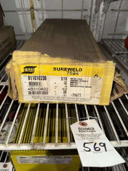 Sure weld 7014 welding rods partial box - Schmid Auction