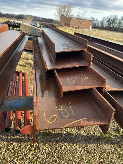 Large I Beams, 1/2'' and 1/4'', 10-15ft long. - Schmid Auction