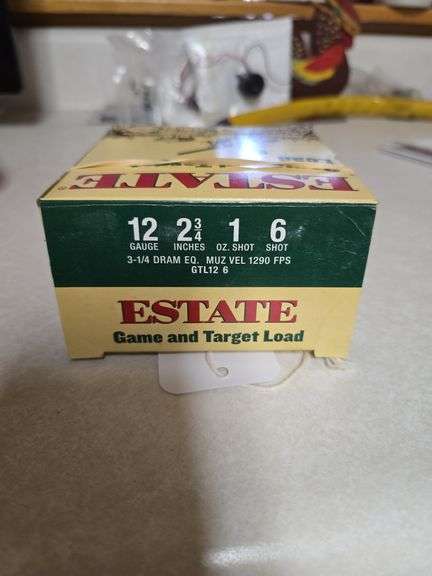 25 plastic Estate game and target load shotgun shells 12ga 2-3/4" 1oz ...
