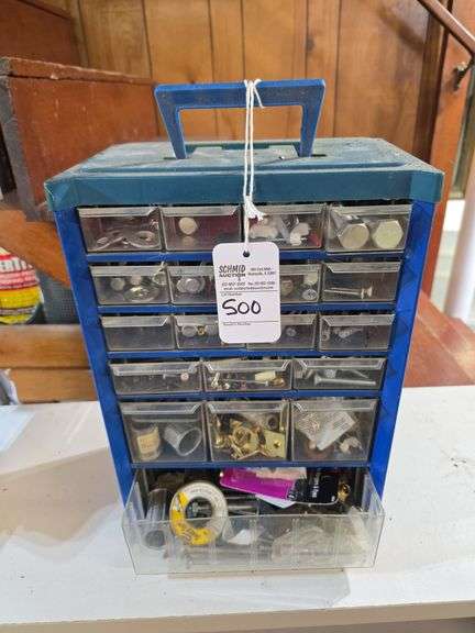 19 compartment hardware organizer with hardware - Schmid Auction