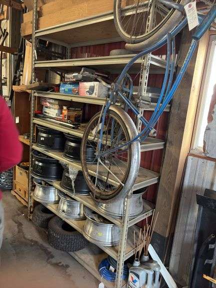 8 Shelf Metal Storage rack, 5ft wide x 9ft tall - Schmid Auction