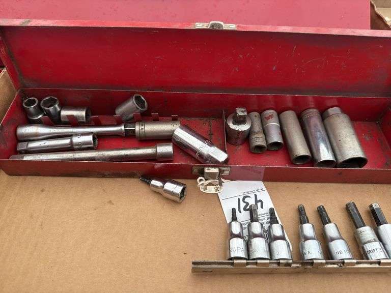 Multiple brands of 3/8" driven torx sockets, standard sockets, and extensions - Schmid Auction