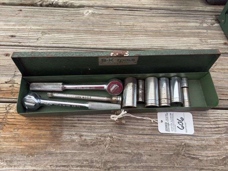 S-K 3/8" drive ratchets with extensions and standard sockets - Schmid Auction