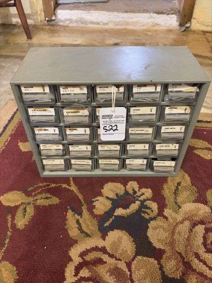 25 compartment parts organizer with hardware - Schmid Auction
