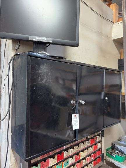 Metal Cabinet with greaser and brake cleaner, has keys and locks, 42 ...