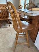 2 Oak Bar Stools - Schmid Auction