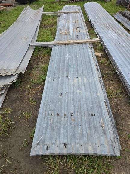 14pcs used barn tin 24ft long - Schmid Auction