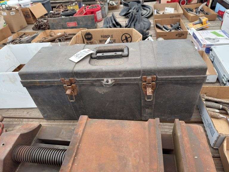 Toolbox filled with tools, wrenches, sockets, misc. - Schmid Auction