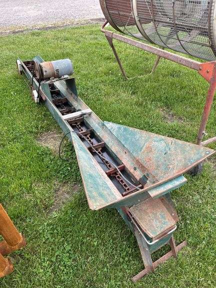 Chain Converyor with rubber paddles, with chute, with working 110V ...