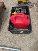 Crate with gas cans - Schmid Auction