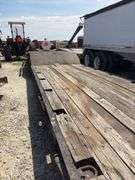 1982 53ft double drop semi trailer w/dove tail & ramps & outriggers ...