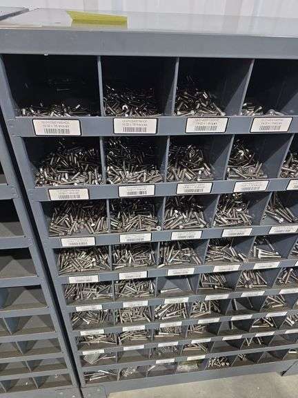 4ft Tall large Bolt Bin Full of hardware, bolts, hex head - Schmid Auction