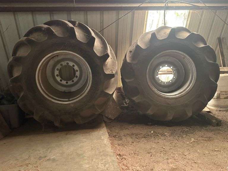 2 Goodyear 10 Bolt 67x34-30 Combine Rice Tires - Schmid Auction