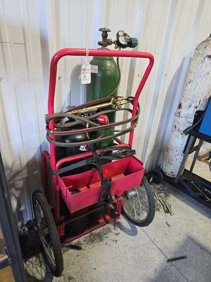 Cutting torch cart with regulators, tanks not included - Schmid Auction