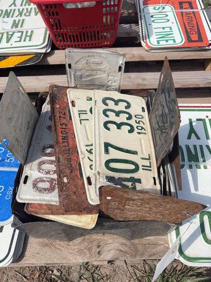 Stack of license plates - Schmid Auction